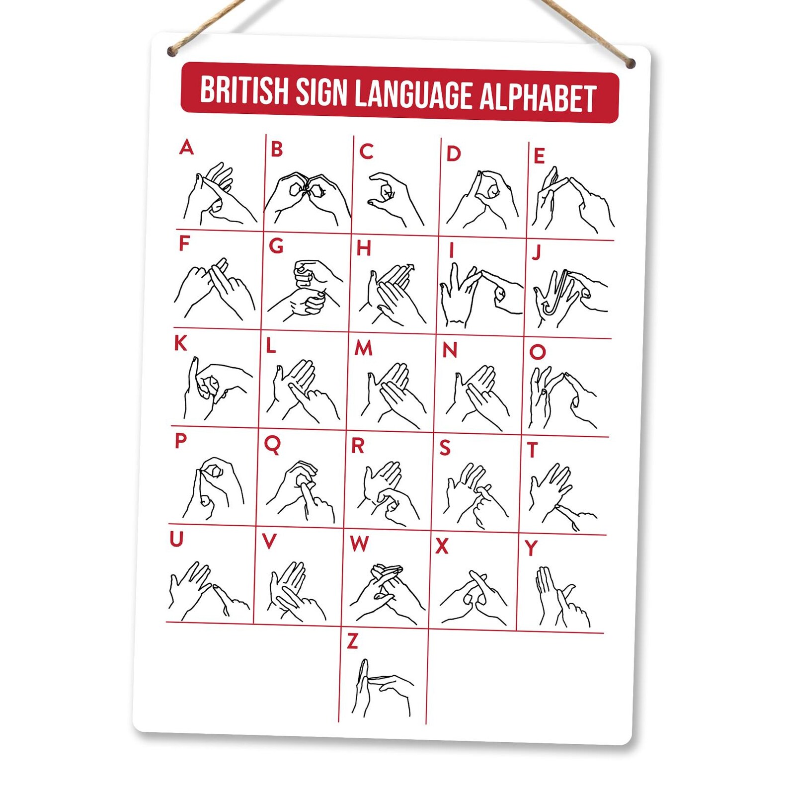 British Sign Language Chart | Custom Printed Premium Metal Plaque/sign ...