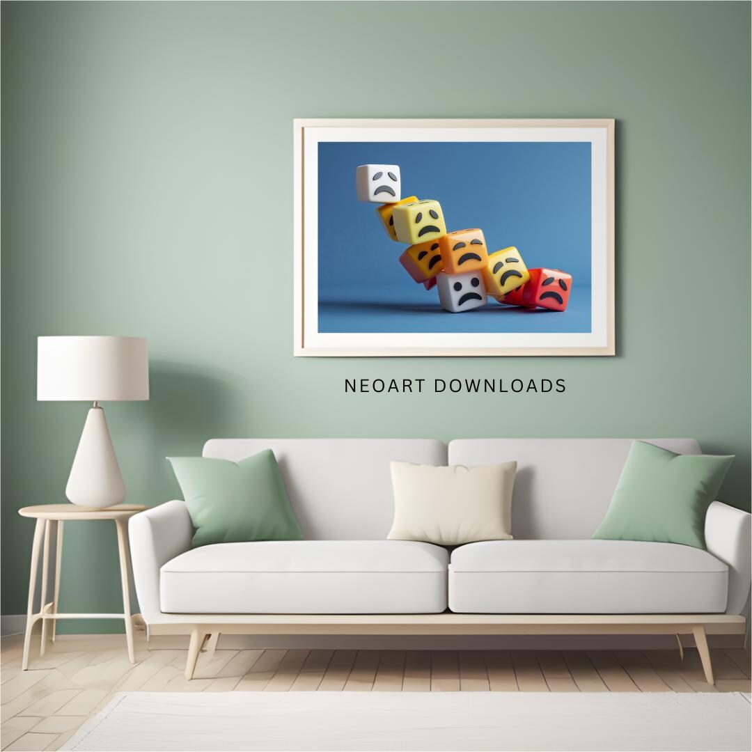 Emotional Decline Cubes Art Digital Download | Abstract Mood Transition ...