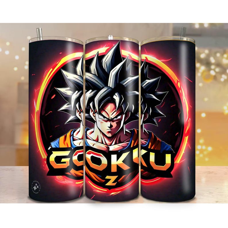 Goku Tumbler Wrap Design Featuring a Character and Vibrant Graphics Let ...