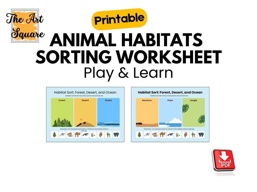 Animal Habitats Sorting Worksheet | Animal Habitat Classification ...