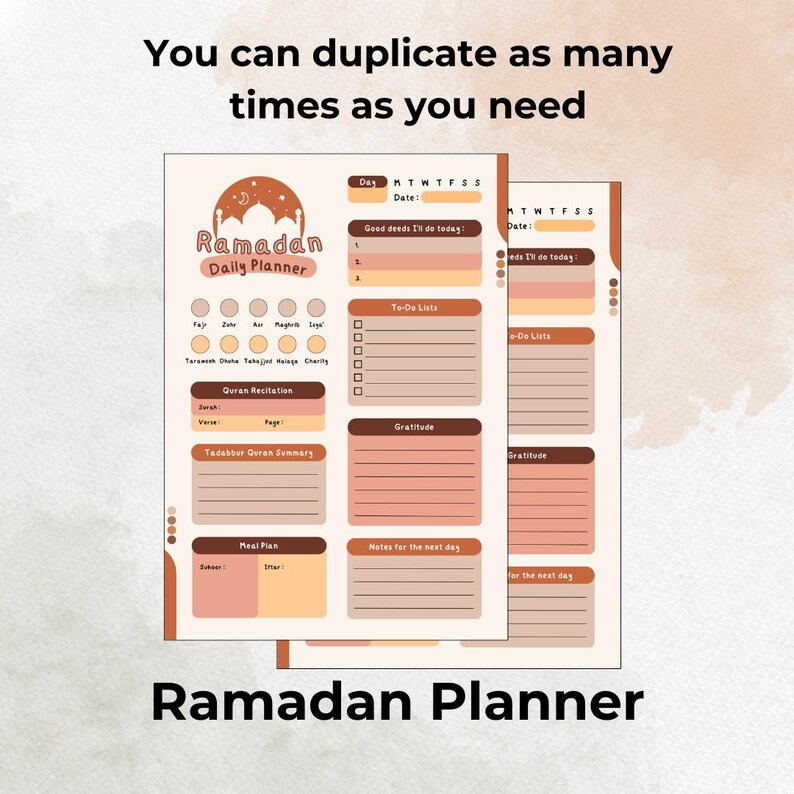 Ramadan Planner Printable , Ramadan Planner, Aesthetic Planner, Muslim ...