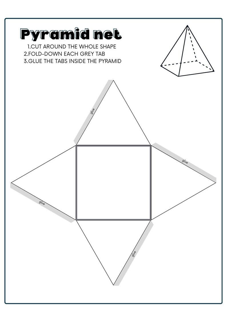 3D Shape Nets Printable, Cut and Fold Math Craft for Kids, Montessori ...