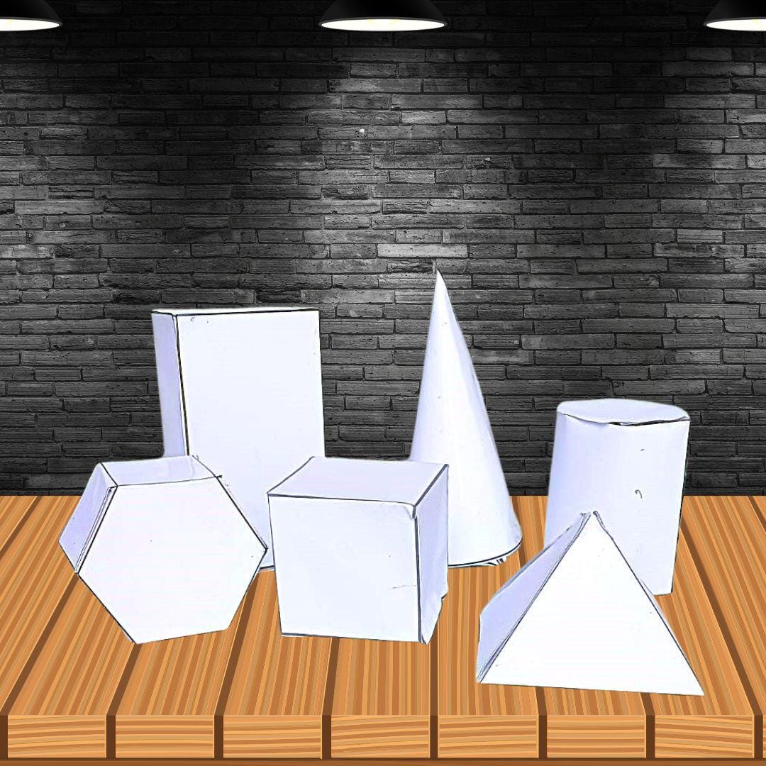 3D Shapes Cut and Paste, Fun Shape Printable Worksheets, Cut Color and ...