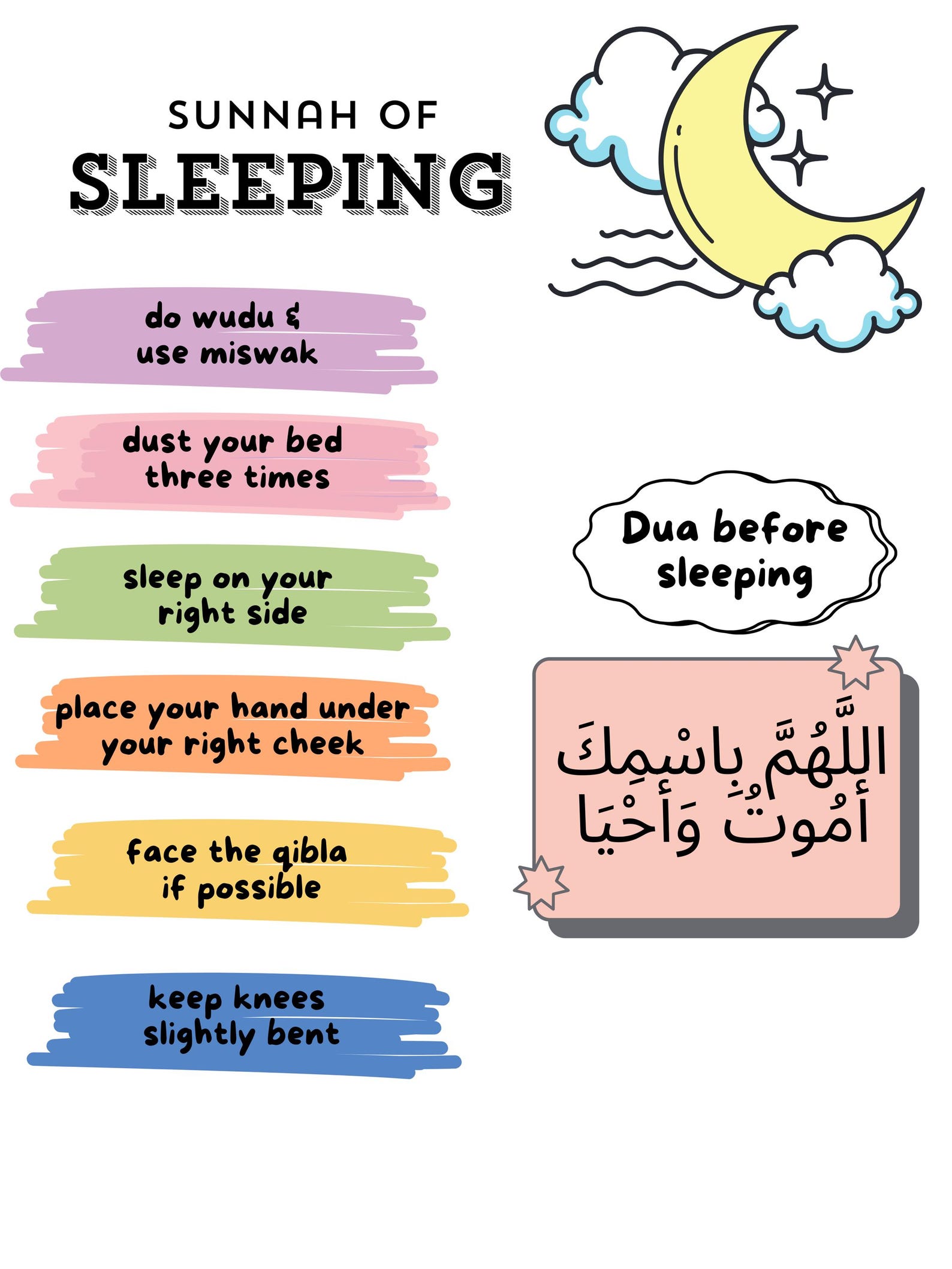 Printable Wall Art Sunnah of Sleeping Kids - Islamic Decor, Digital ...