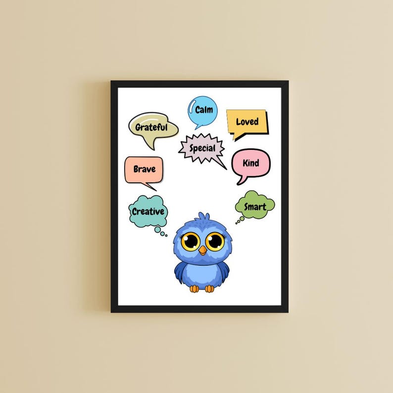 Kids Positive Affirmations Printable | Growth Mindset Wall Art ...