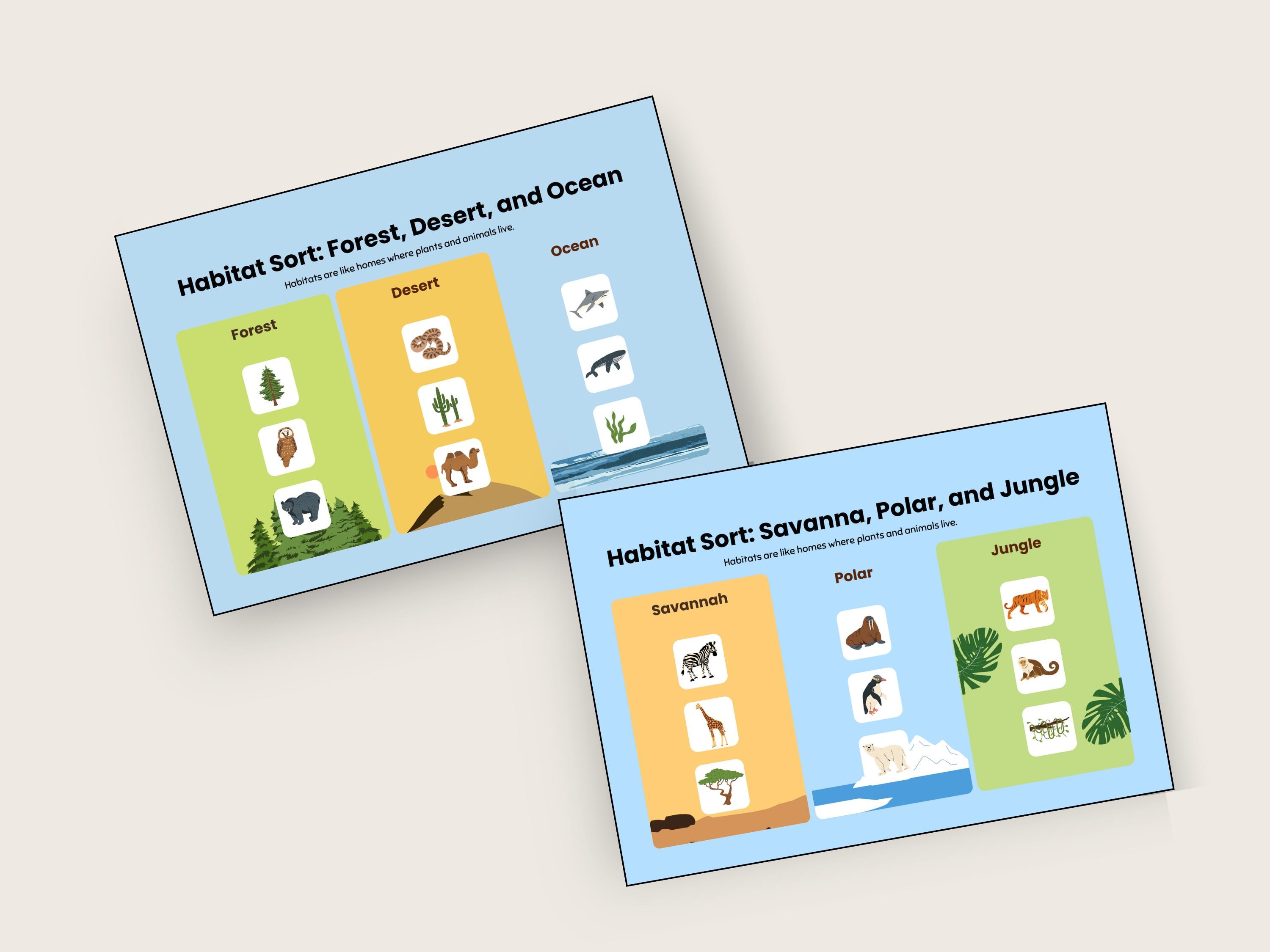 Animal Habitats Sorting Worksheet | Animal Habitat Classification ...