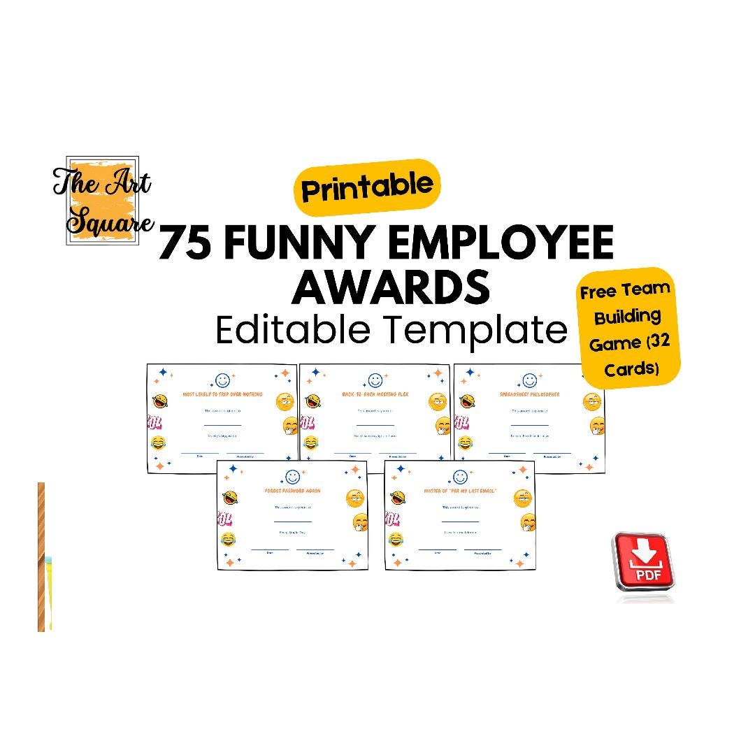 Funny Employee Awards – 75 Hilarious Office Certificates + FREE Team ...