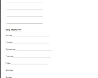 Weekly Focus Review Planner Template | Printable Weekly Planner ...