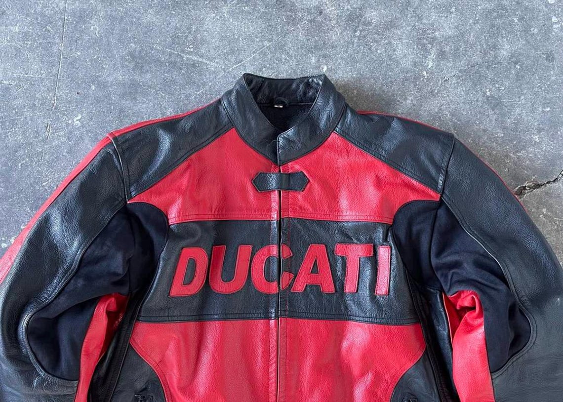 Vintage Racing Biker Ducati Leather Jacket - Etsy