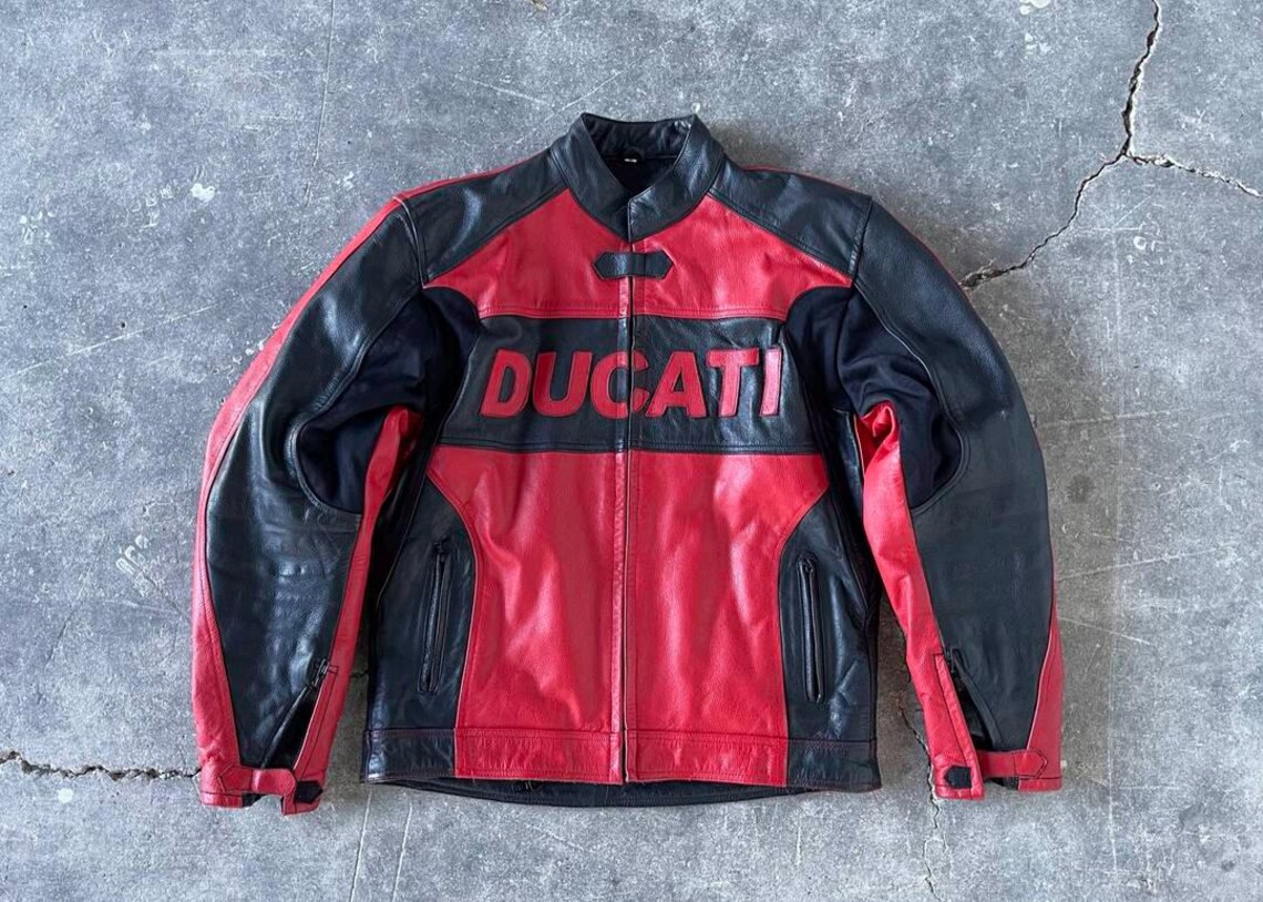 Vintage Racing Biker Ducati Leather Jacket - Etsy