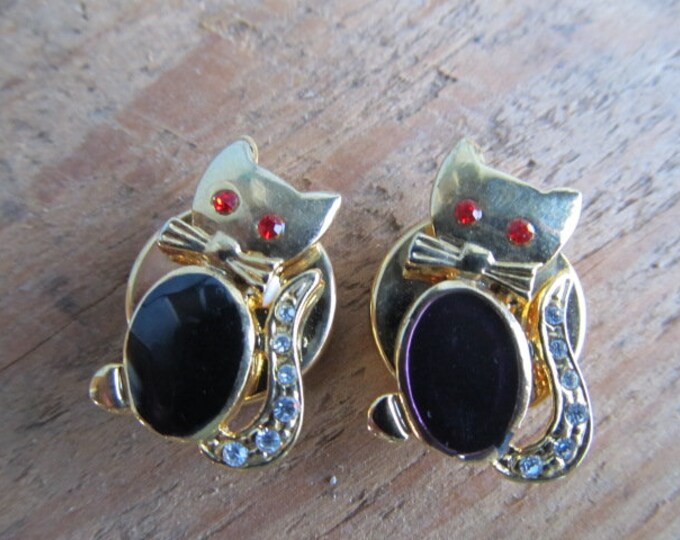 Pair of Vintage Gold Tone Metal Rhinestone Button Covers - Etsy