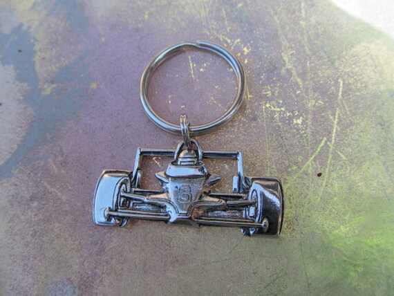 Vintage Silvertone Number 8 Race Car Driver Key Chain… - Gem