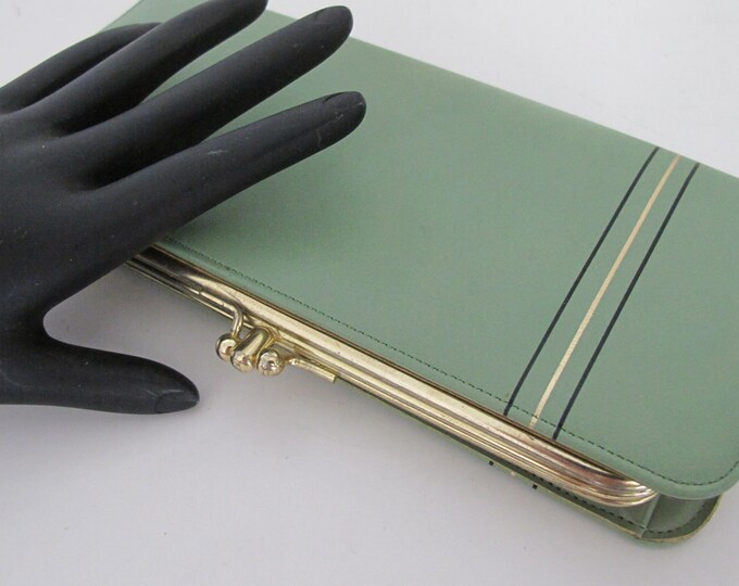 Vintage Mint Green Pin Stripes Wallet - Etsy