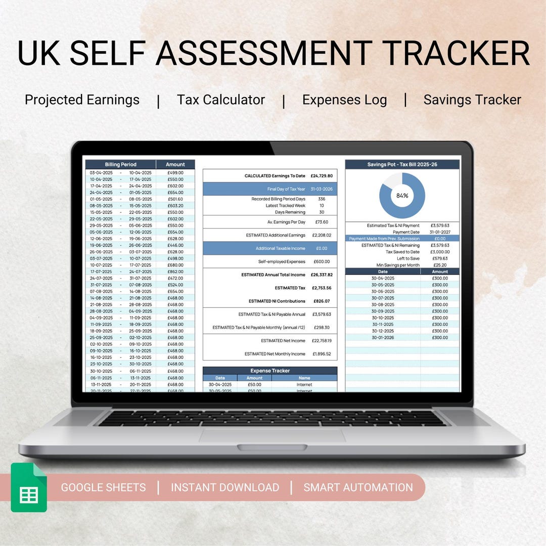 UK Self Assessment Tracker 2025-26 - Etsy UK