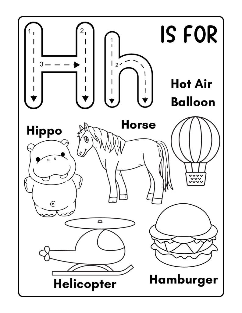 Alphabet Coloring Pages 26 Pages Adult Printable Instant Download PDF ...