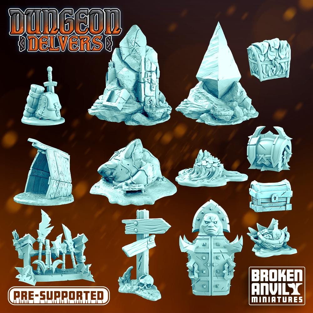 Dungeon Delvers Mega STL Bundle: 32mm Scale Tabletop RPG Models (pre ...