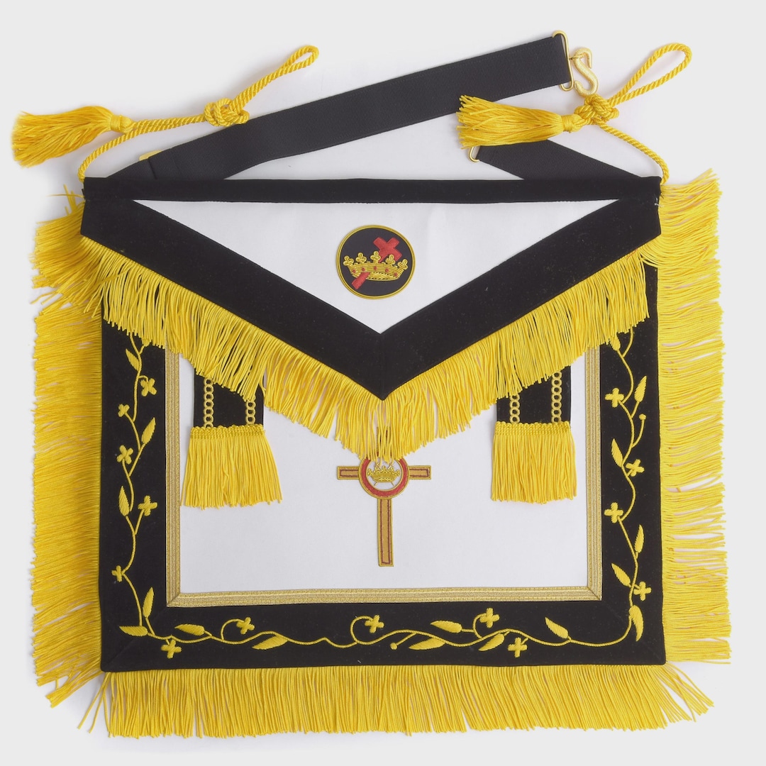 Mansonic Past Commander Knights Templar Commandery Apron - Black With ...