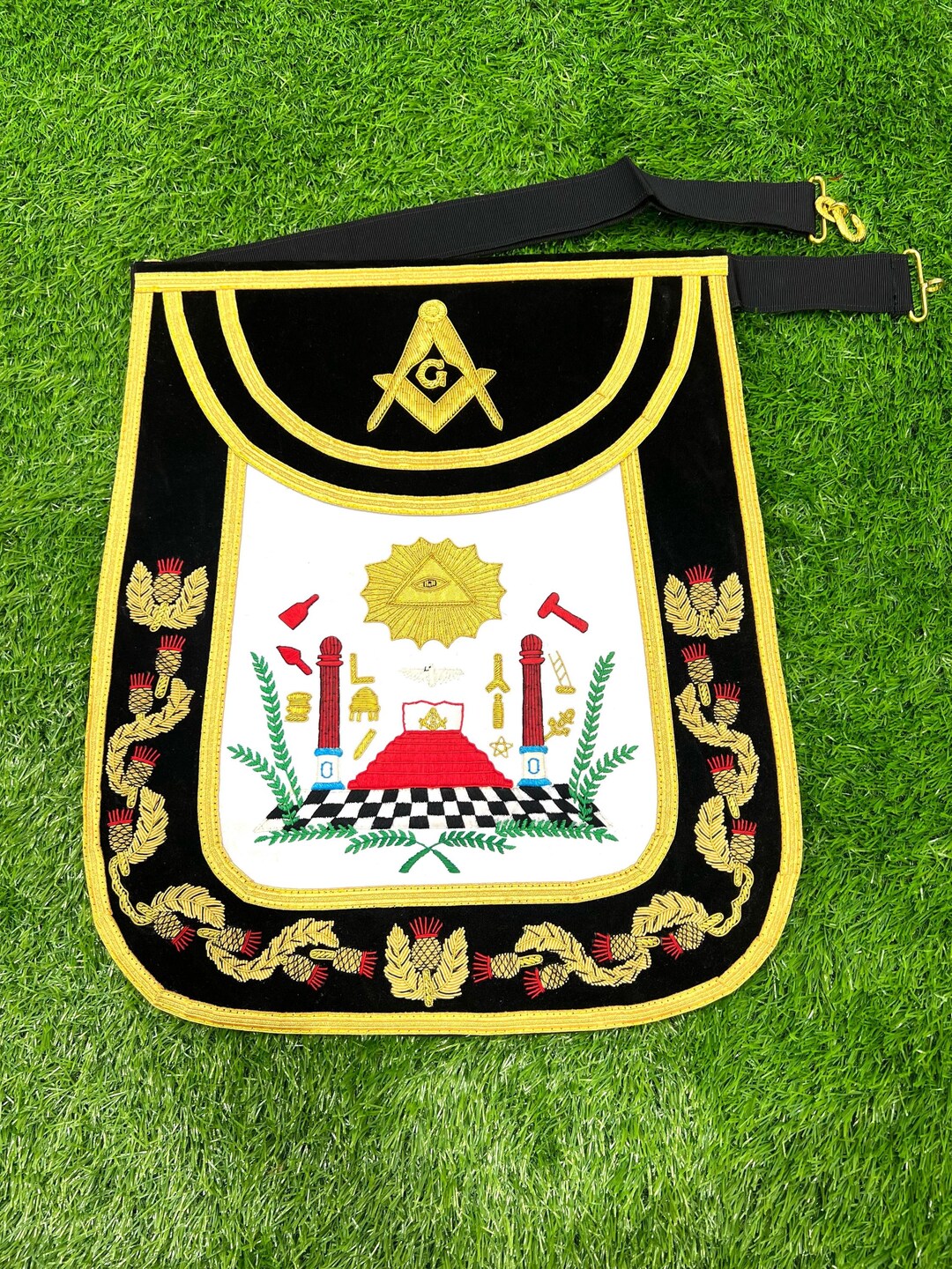 Masonic Traditional Master Mason Apron Bullion Hand Embriodery - Etsy