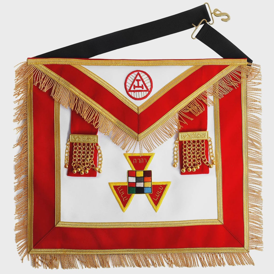 Masonic Past High Priest Royal Arch Apron: Red Velvet, Hand Embroidered ...