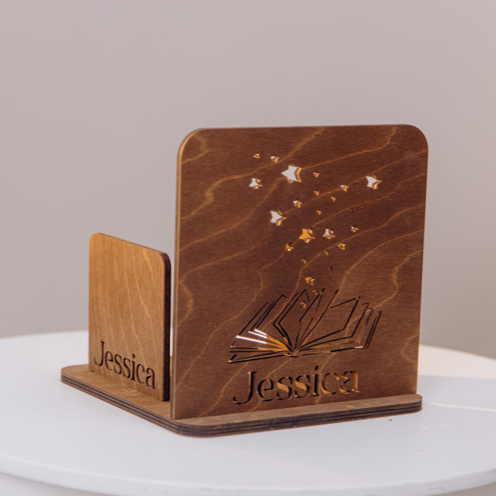 Perforated Book Stand Holder With Name, Custom Book Nook, Unique Gift ...