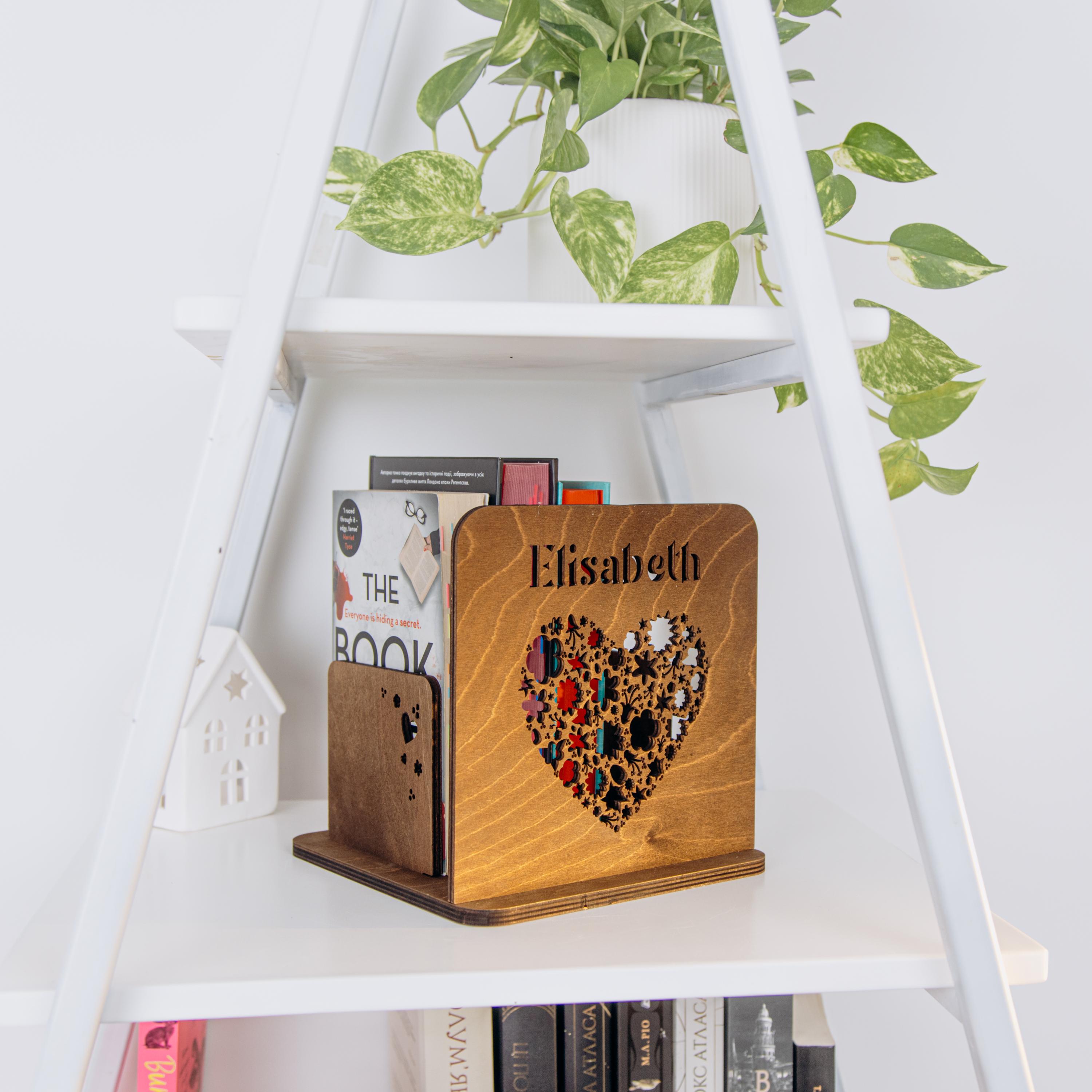Perforated Book Stand Holder With Name, Custom Book Nook, Unique Gift ...