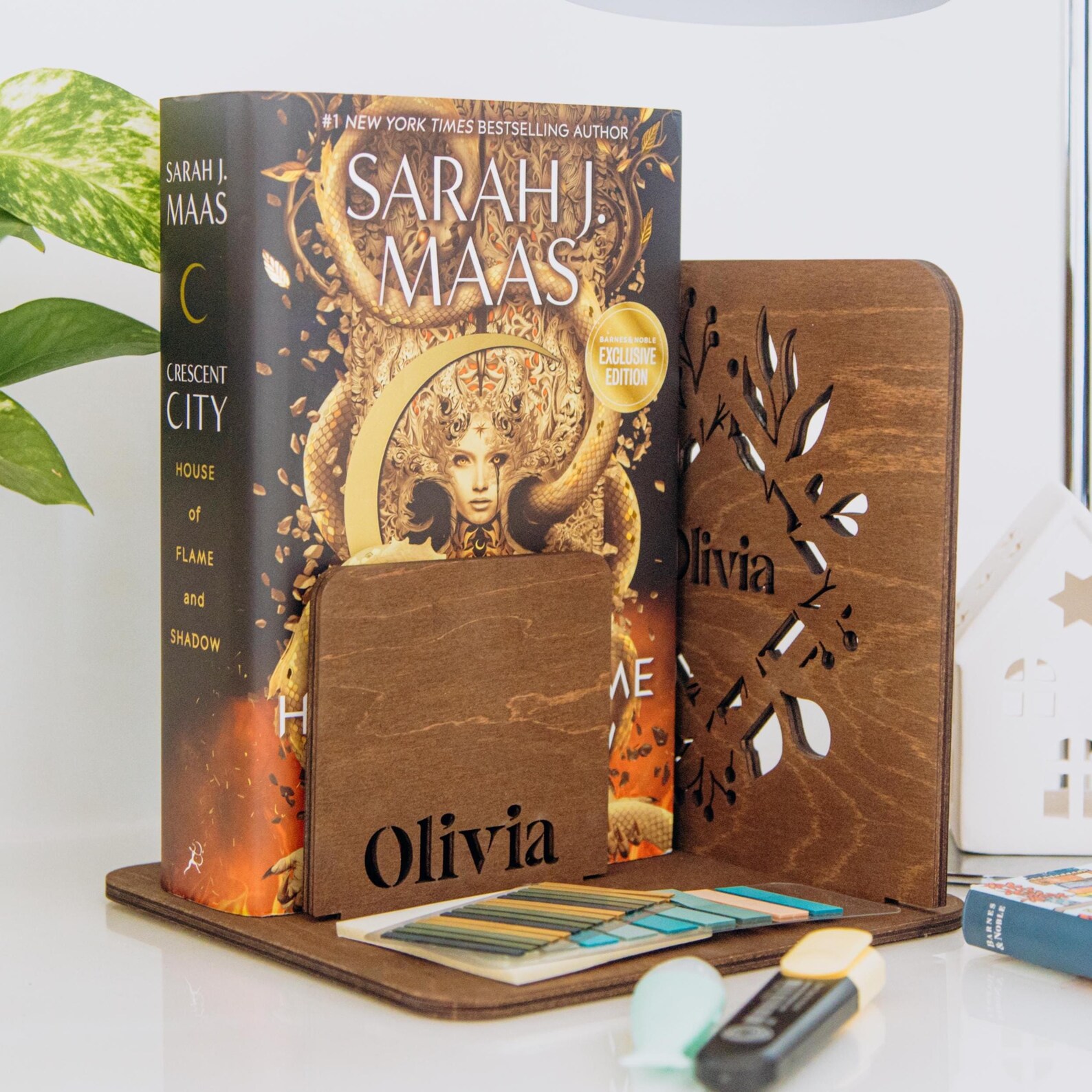 Perforated Book Stand Holder With Name, Custom Book Nook, Unique Gift ...