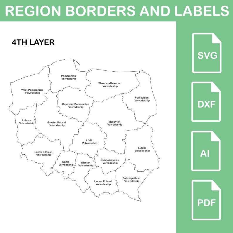 Poland Puzzle Map, Laser Cut Files (svg, Dxf, Ai, Pdf) - Etsy