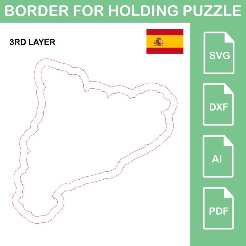 Vector Laser Cut Files - Spain Puzzle Map of Catalonia, Barcelona | SVG ...