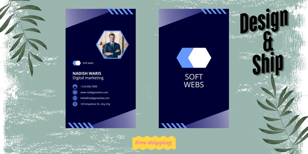 Canva Business Card Template Visiting Card | Editable Modern Design ...