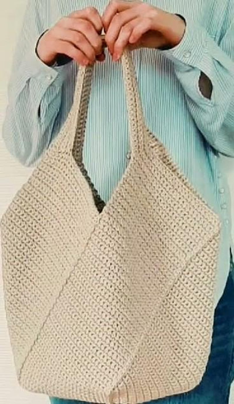 Crochet Bag Pattern PDF, Market Tote, Summer Beach Bag, Cord Handbag ...