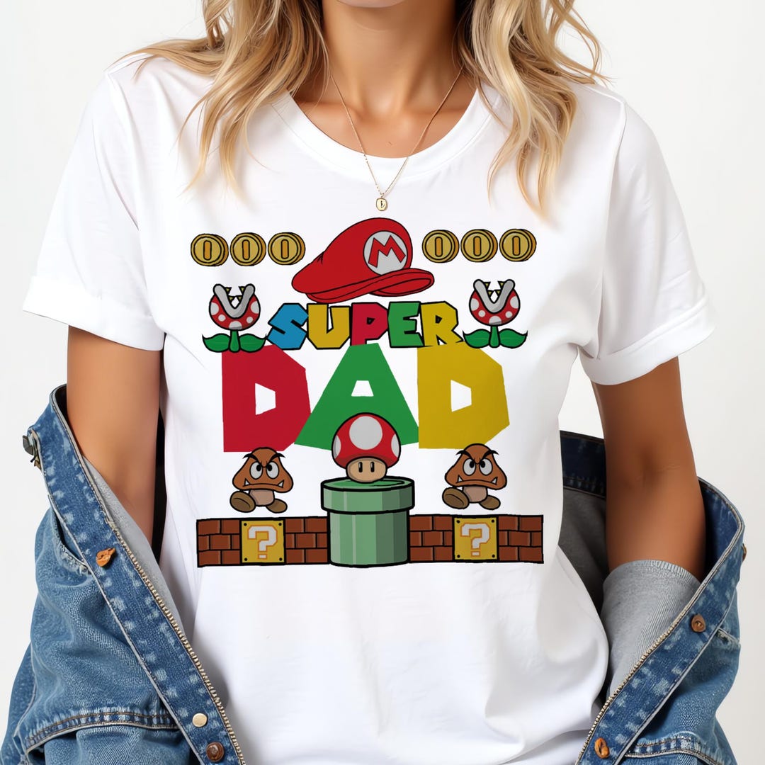 Super Papa, Super Mario Papa T-shirt for Father's Day for Dad Father's ...