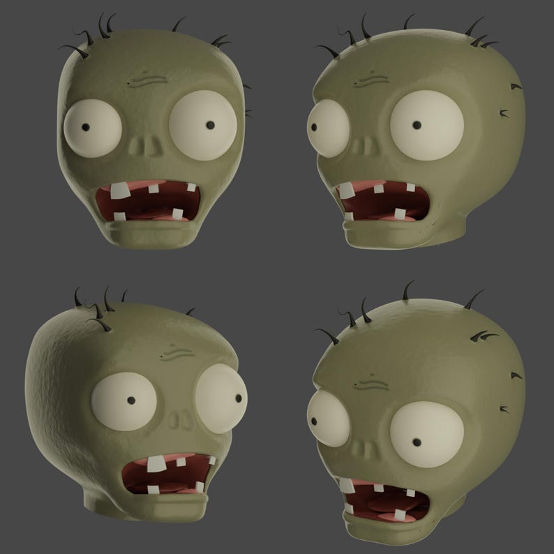 Pvz Zombie Mask 3d Stl File | Pvz Zombie Mask Digital File - Etsy