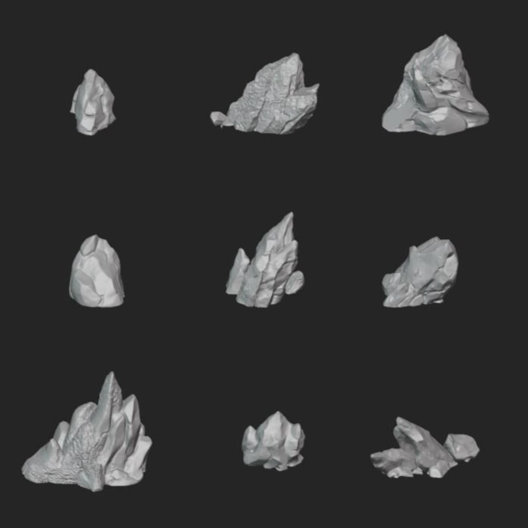 Rock Set for Basing 3d Stl File | Rock Set for Basing Digital File - Etsy