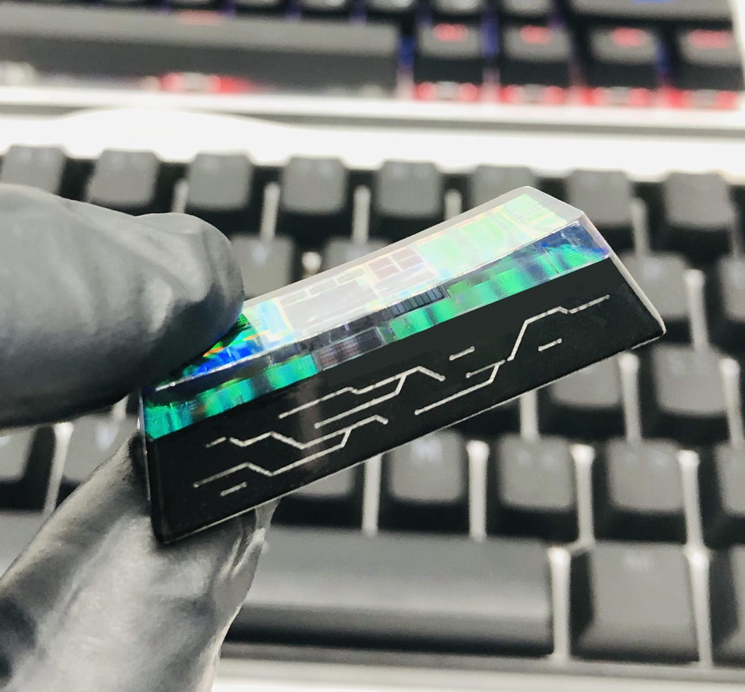 2.25U Enter Chip Resin Keycap: Yellow Blue Backlit Artisan Keycap for ...