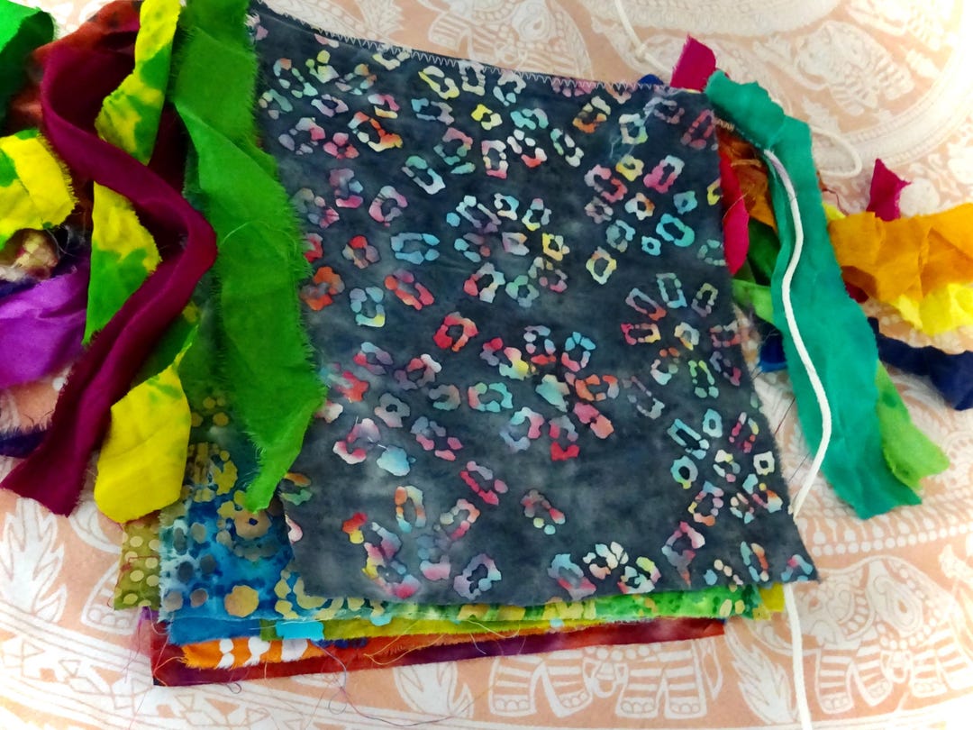 Bunting Flags 10 Feet Inside/outside Colorful Batik Fabric Birthday ...