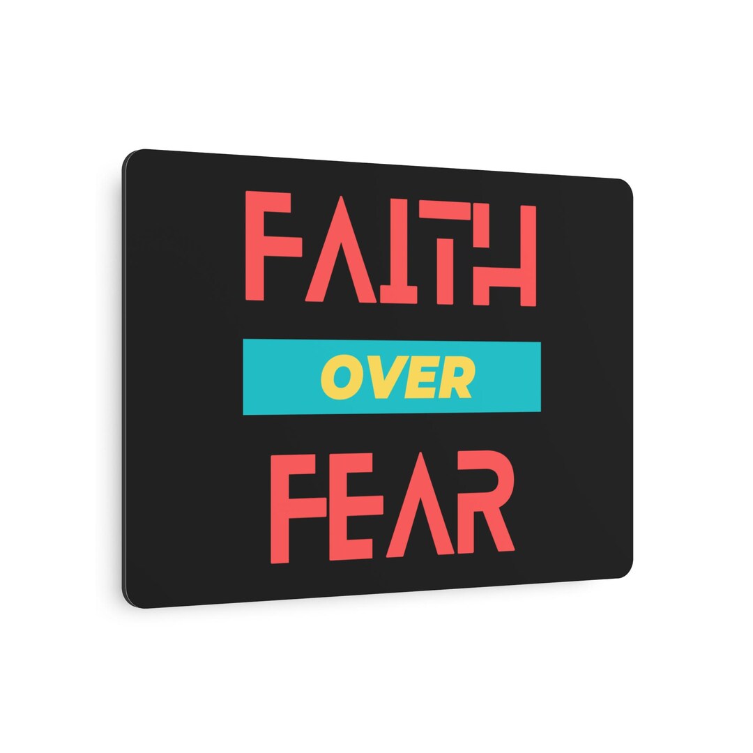 Faith Over Fear Metal Art Sign | Inspirational Wall Decor - Etsy Canada