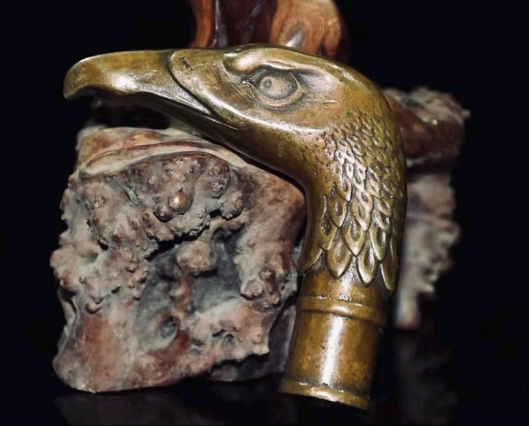 Old Vintage Antique Copper Eagle Hawk Crane Vulture Buzzard Bird Head ...