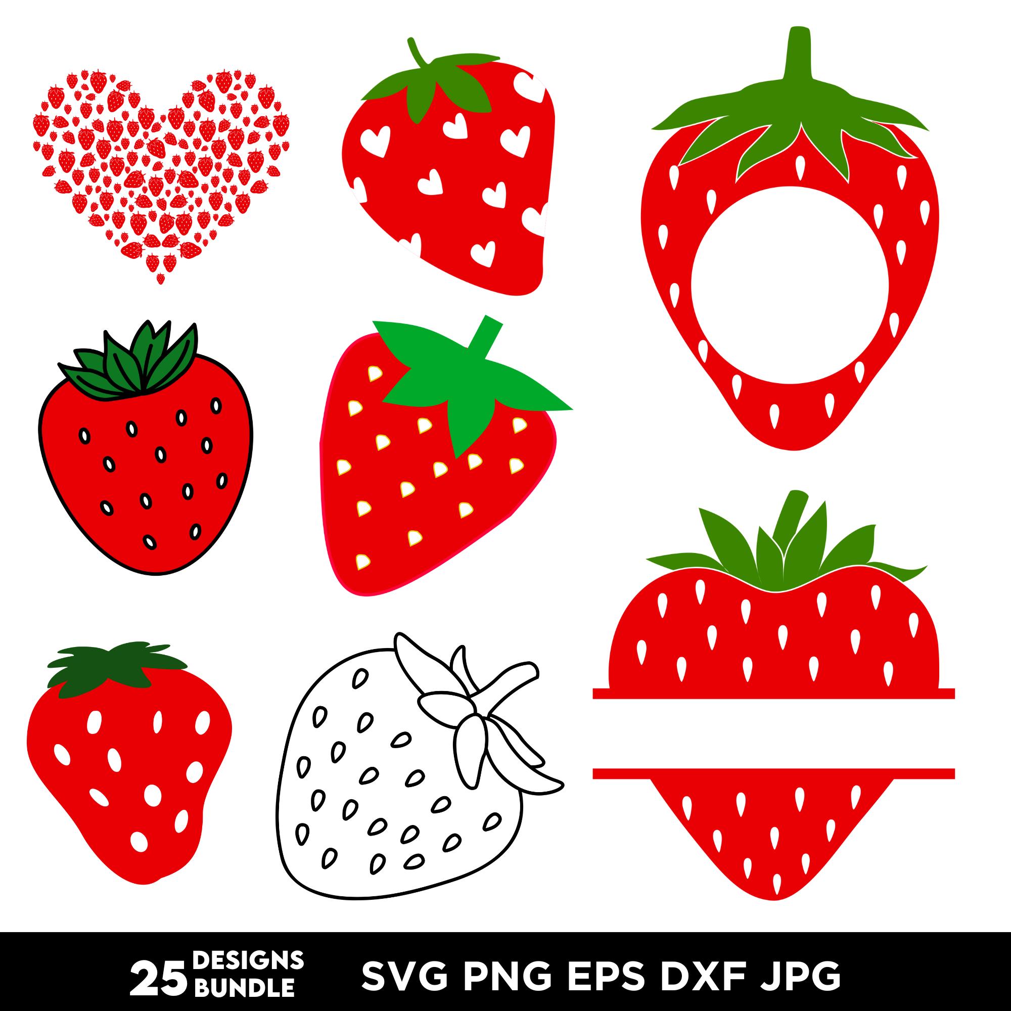 Strawberry SVG Bundle: Clipart, PNG, Cut Files (instant Download) - Etsy