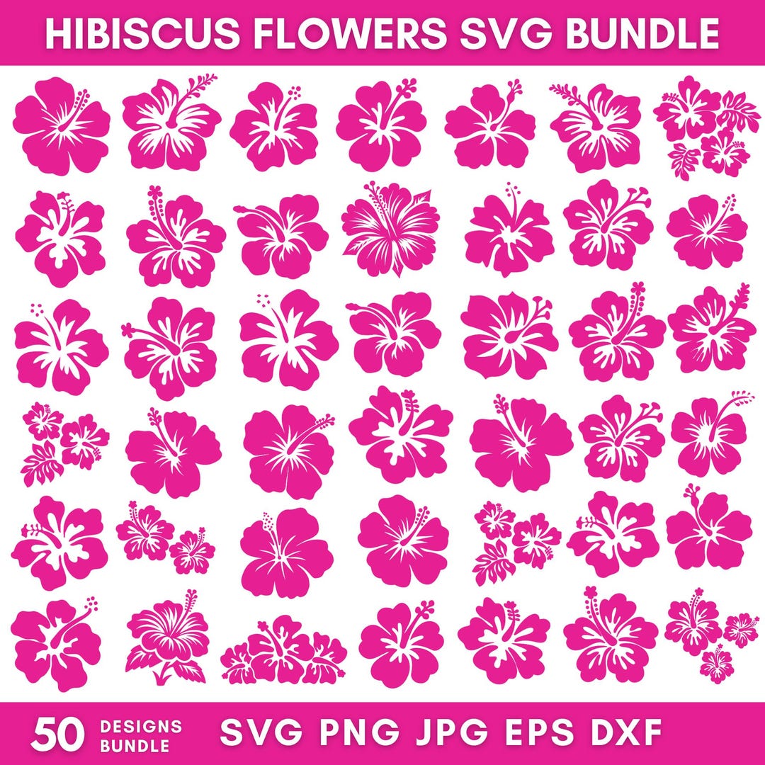 Hibiscus Flower SVG Bundle: Tropical Hawaiian Cut Files - Etsy