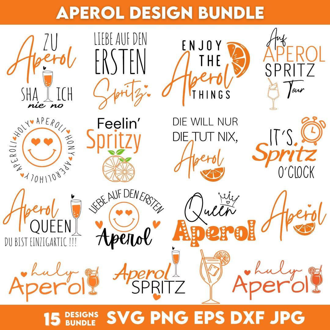 German Aperol Svg Bundle, Aperol Png, Plotterdatei Svg, Holy Aperoli ...
