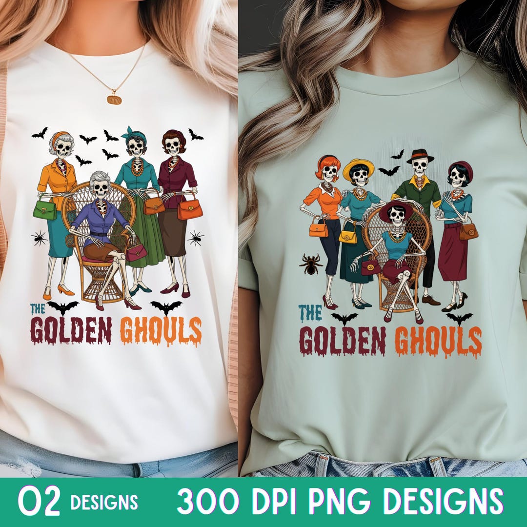 Golden Ghouls Halloween PNG: Spooky Golden Girls Digital Design - Etsy
