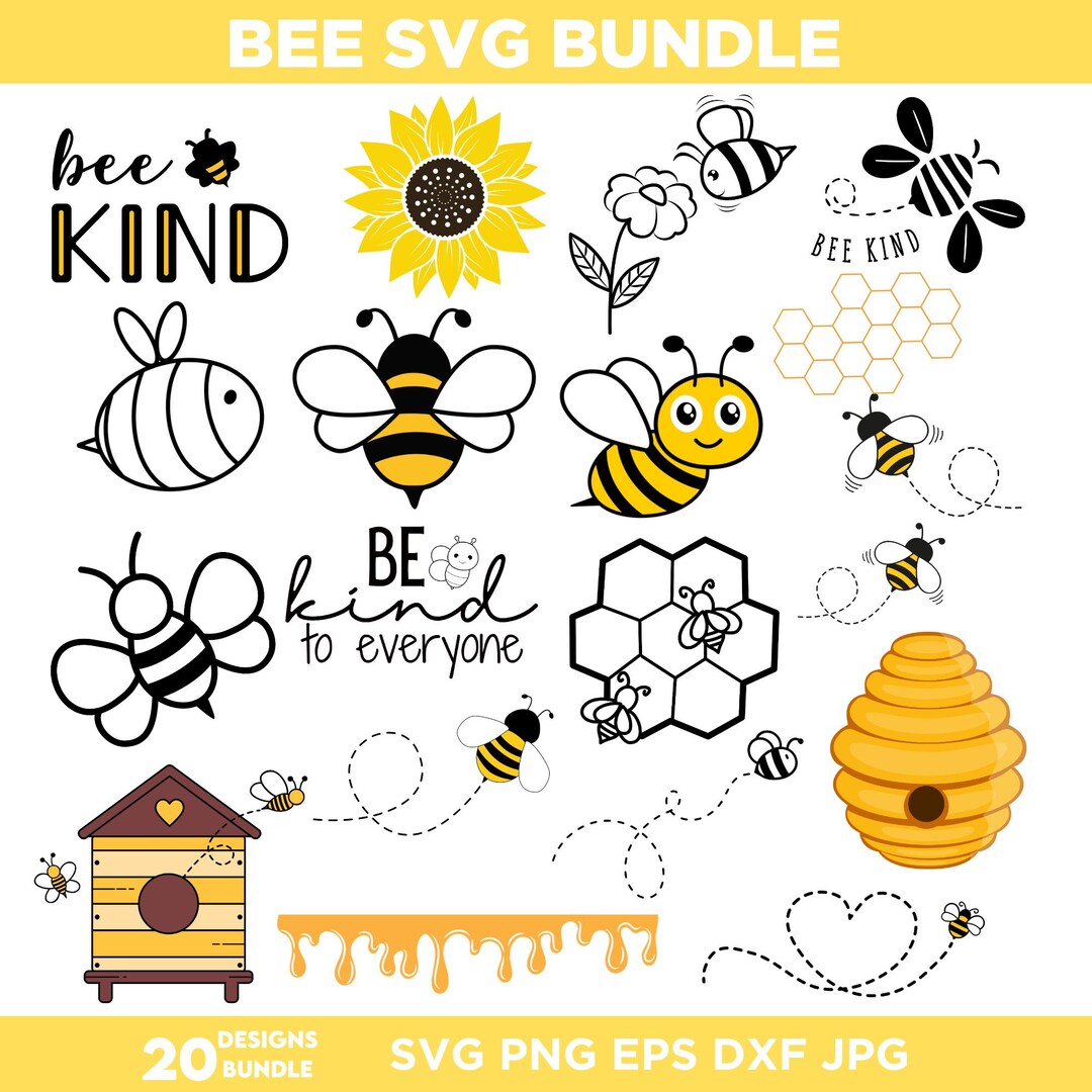 Bee Svg Bundle, Cute Bee Clipart, Queen Bee Svg, Honey Svg, Bee Png ...