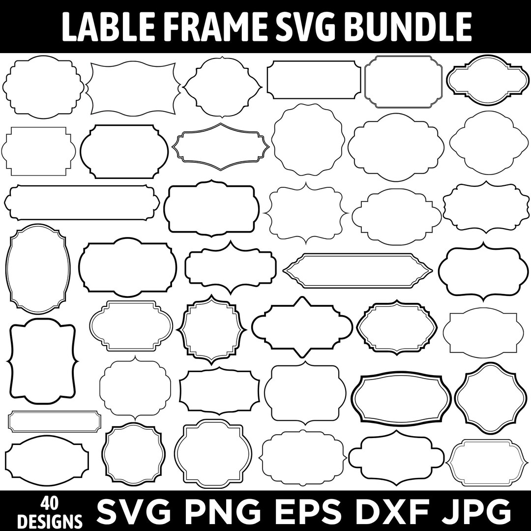 Label Frame SVG Bundle, Vintage Frames SVG PNG, Decorative Label Shapes ...