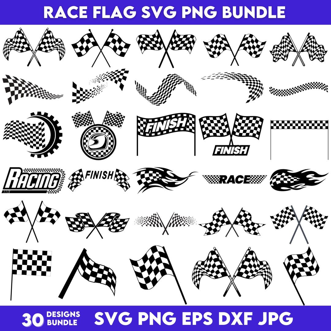 Checkered Race Flag SVG Bundle: Racing Clipart (digital Download - Etsy