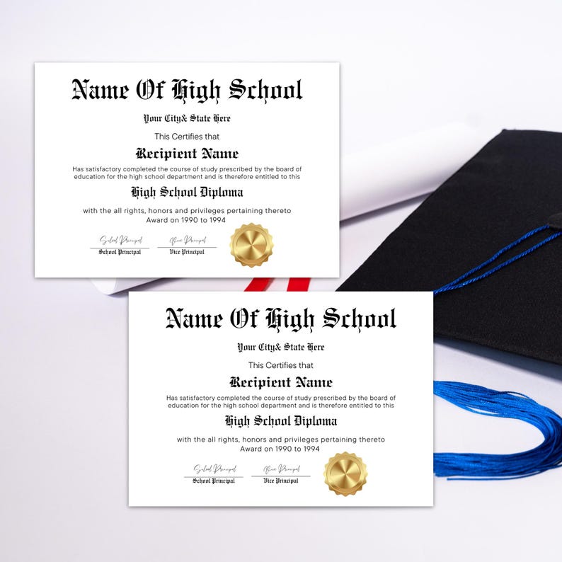 Editable High School Diploma Template: Homeschool Replica (instant ...