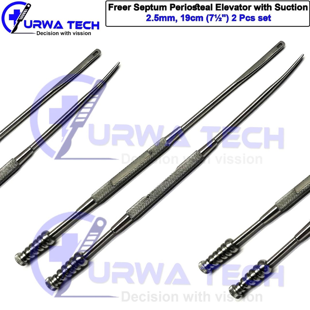 Freer Septum Periosteal Elevator With Suction 2.5mm 19cm, 7.5 Inch Set ...