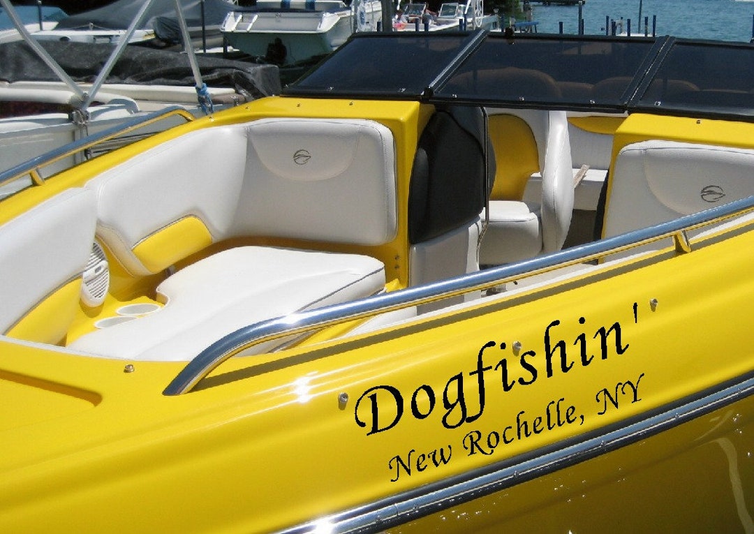 Boat Name & Port Decal Custom Vinyl Lettering Sticker 8" X 24" USA Made ...
