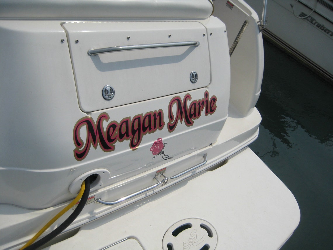 Boat Name Decal 2 Color Shadow Custom Vinyl Lettering - Etsy