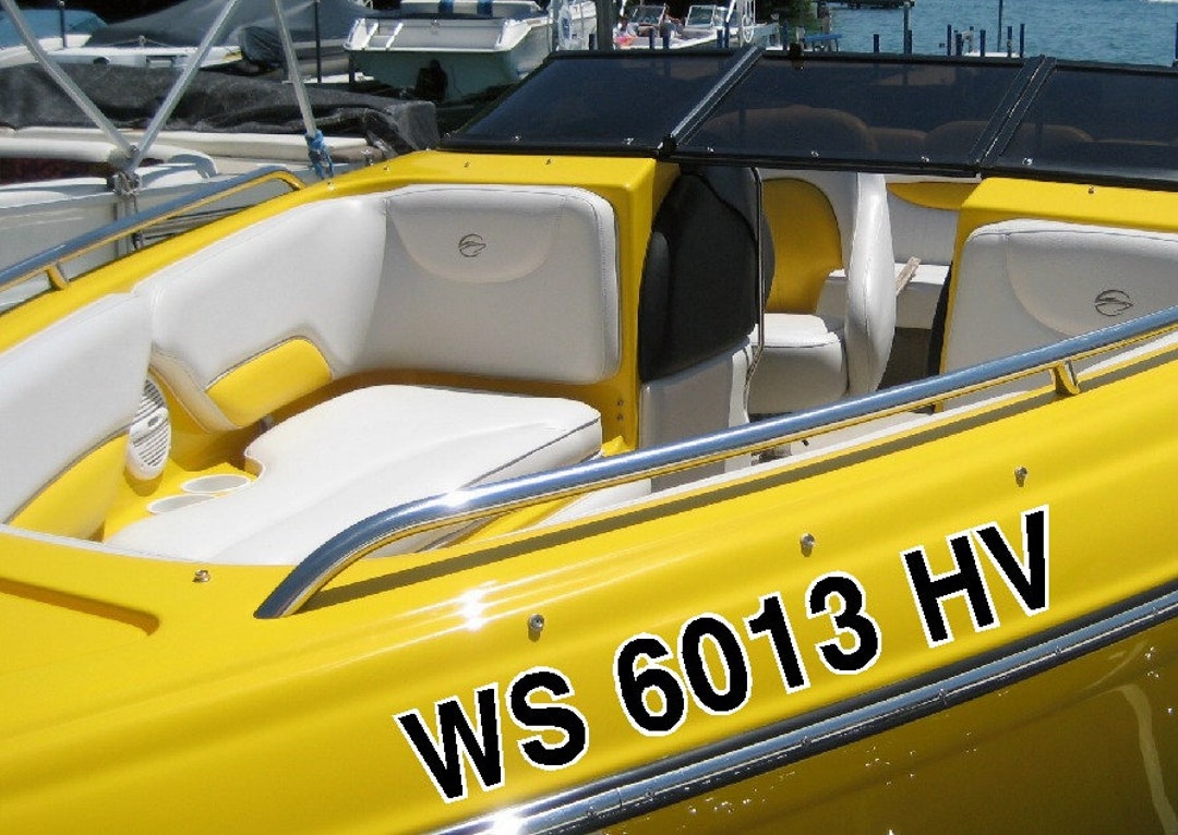 Boat Registration Numbers With Outline, 3" Vinyl Decal (pair) - Etsy