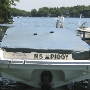 Custom Boat Name Decal + 1 Color Shadow Vinyl Lettering 4" X 24" USA ...